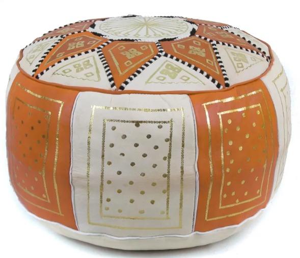 Genuine Leather Moroccan Marrakech orange – Moroccan Style©